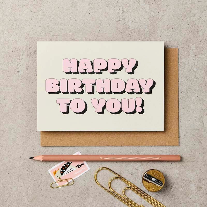 Katie Leamon | Tarjeta de Felicitación Bubble Happy Birthday To You