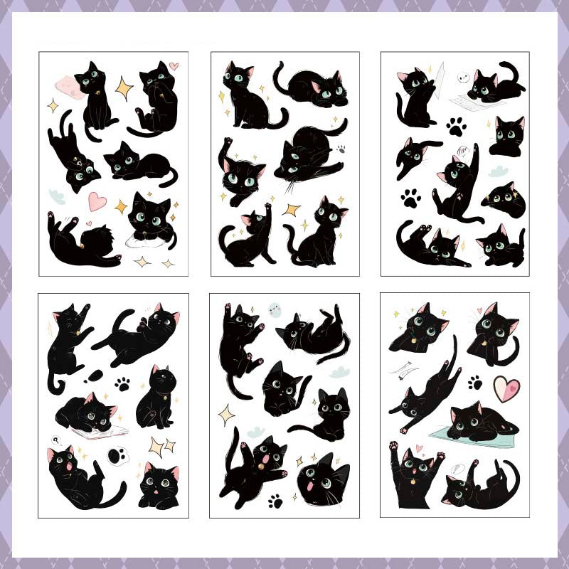 2ABC | Set de Pegatinas Black Cat Genius (6pc)
