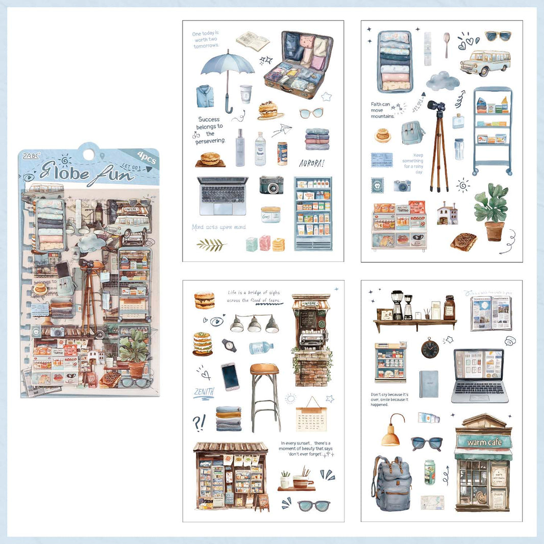 2ABC | Set de Pegatinas It's A Lucky Trip Globe Fun (4pc)