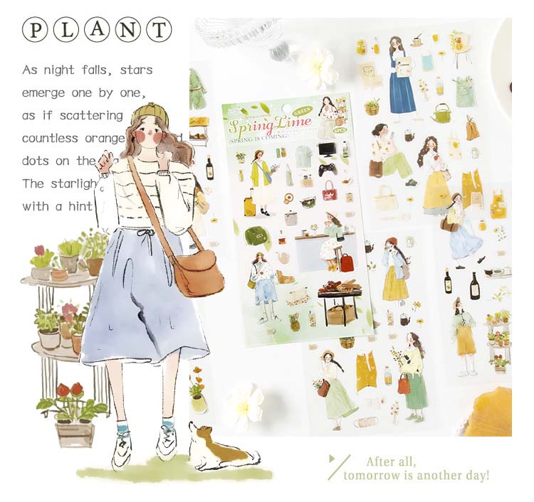 2ABC | Set de Pegatinas Live Up To Time Spring Lime (6pc)